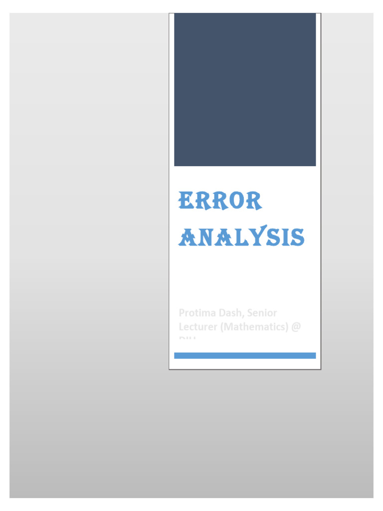 Numerical Methods and Error Analysis | PDF | Numerical Analysis | Mathematical Optimization