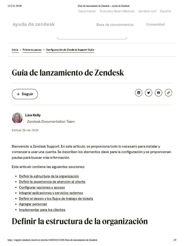 Guía de Configuración Zendesk | PDF | Autenticación | Contraseña
