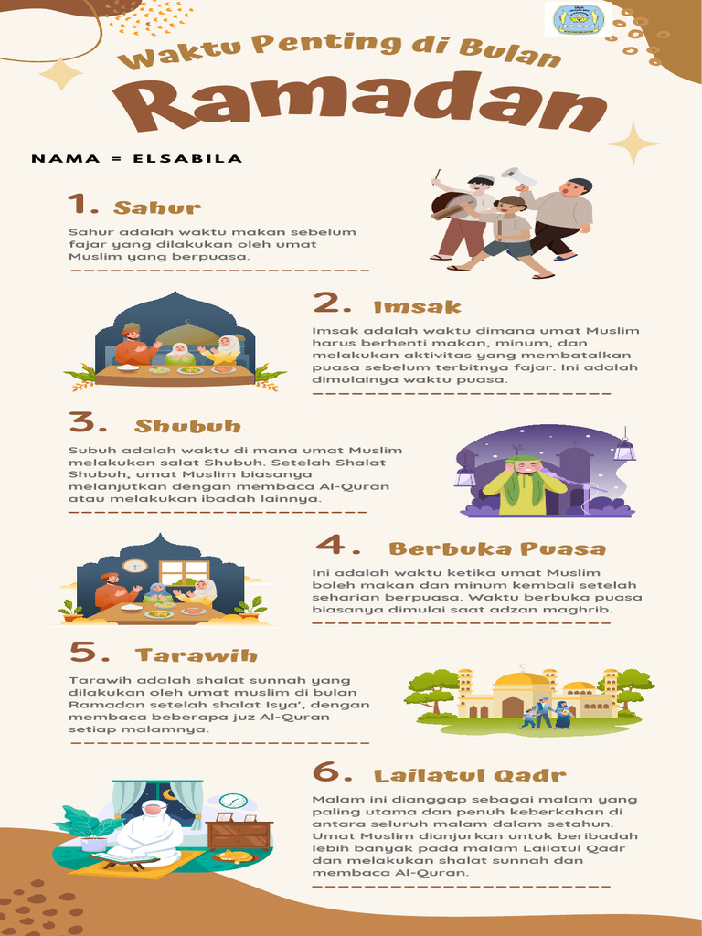 Krim Dan Coklat Waktu Penting Di Bulan Ramadhan Infographic | PDF