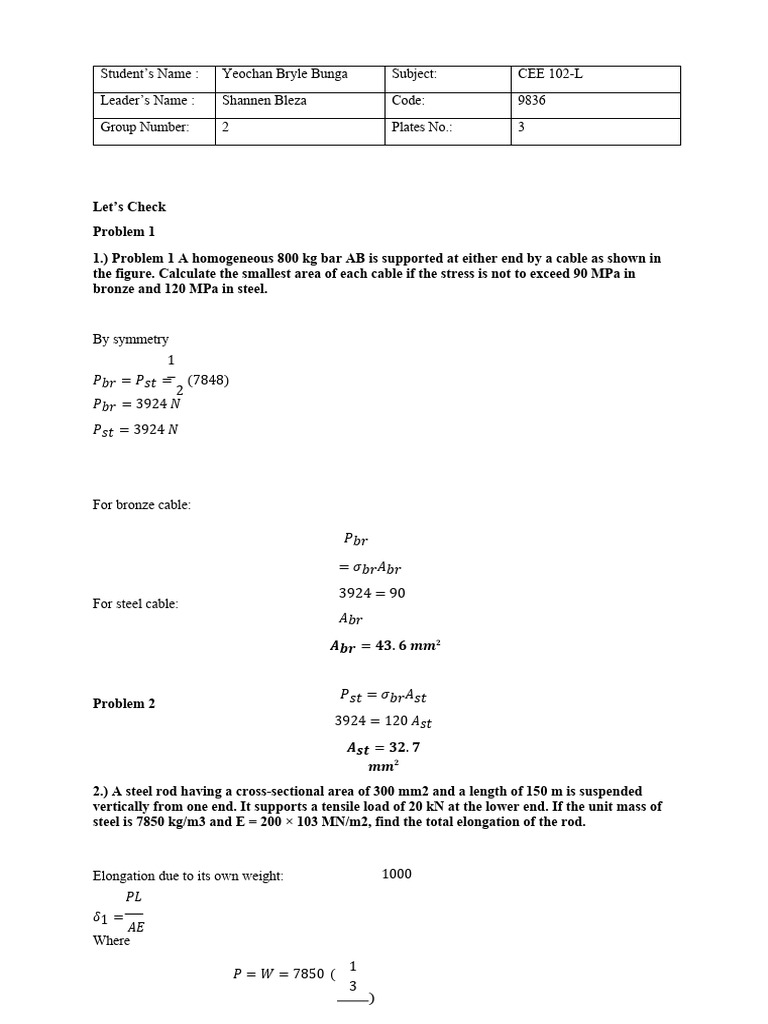 Physics Plate 3 | PDF | Young's Modulus | Buoyancy