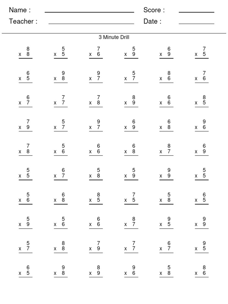 Multi Times Table Advanced | PDF