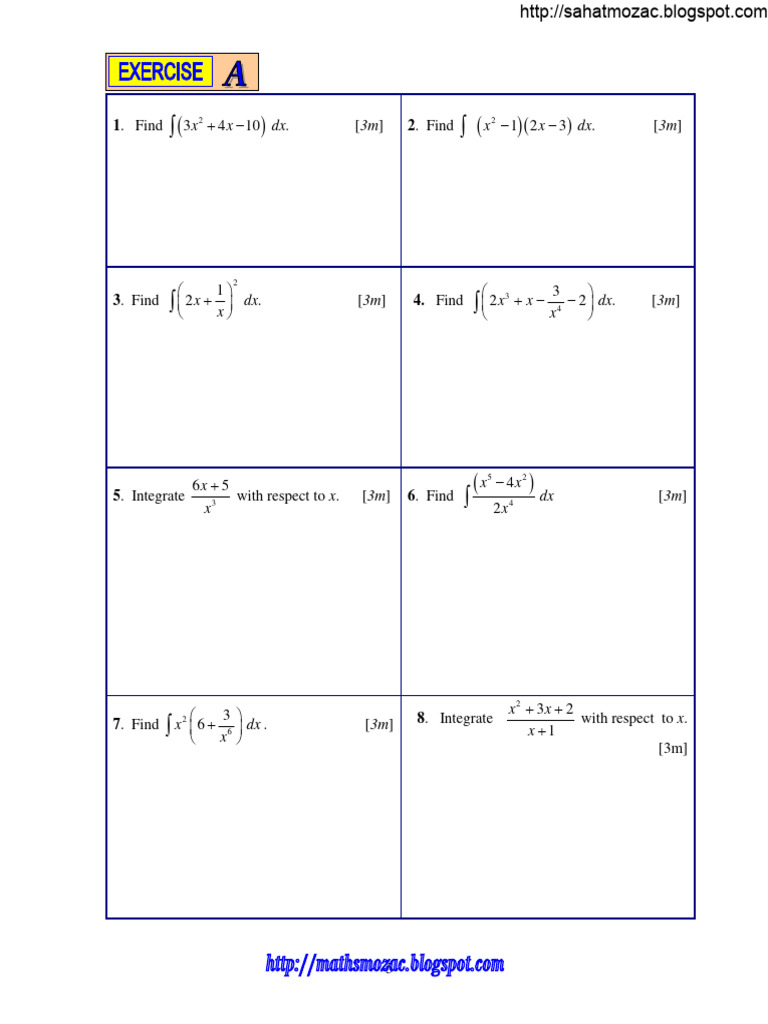 Integration 1quadratic Equations Igcse Practice Worksheet Quadratic ...