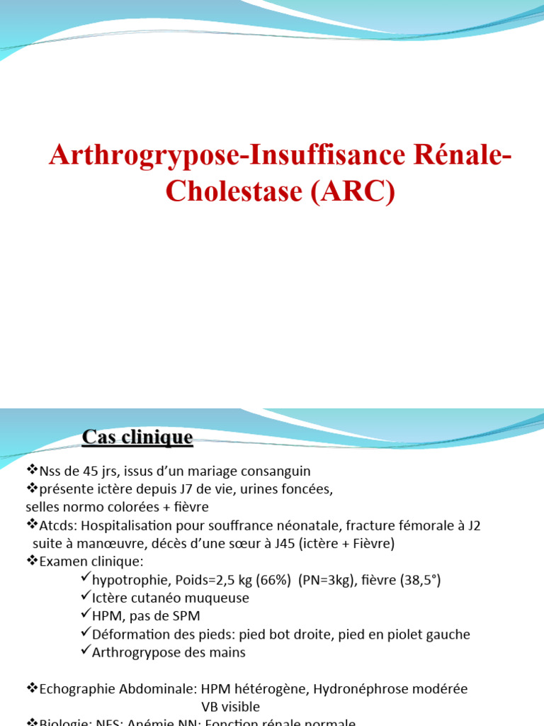 Arthrogrypose et cholestase néonatale | PDF | Spécialités médicales ...