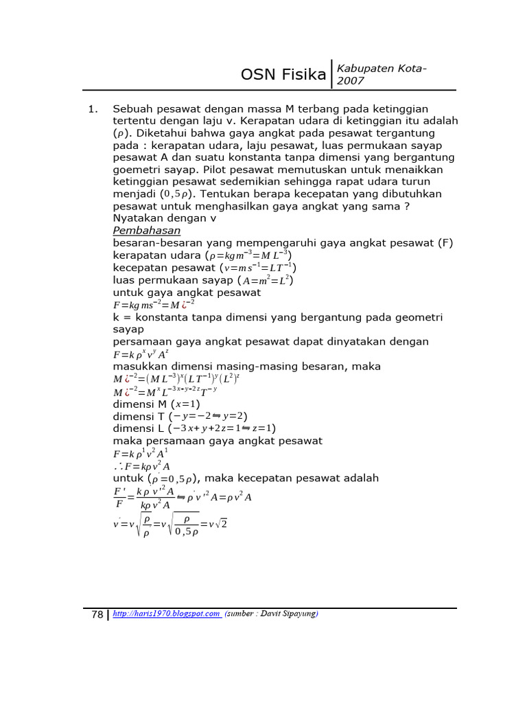 2007 Soal Dan Pembahasan OSK Fisika-01 | PDF