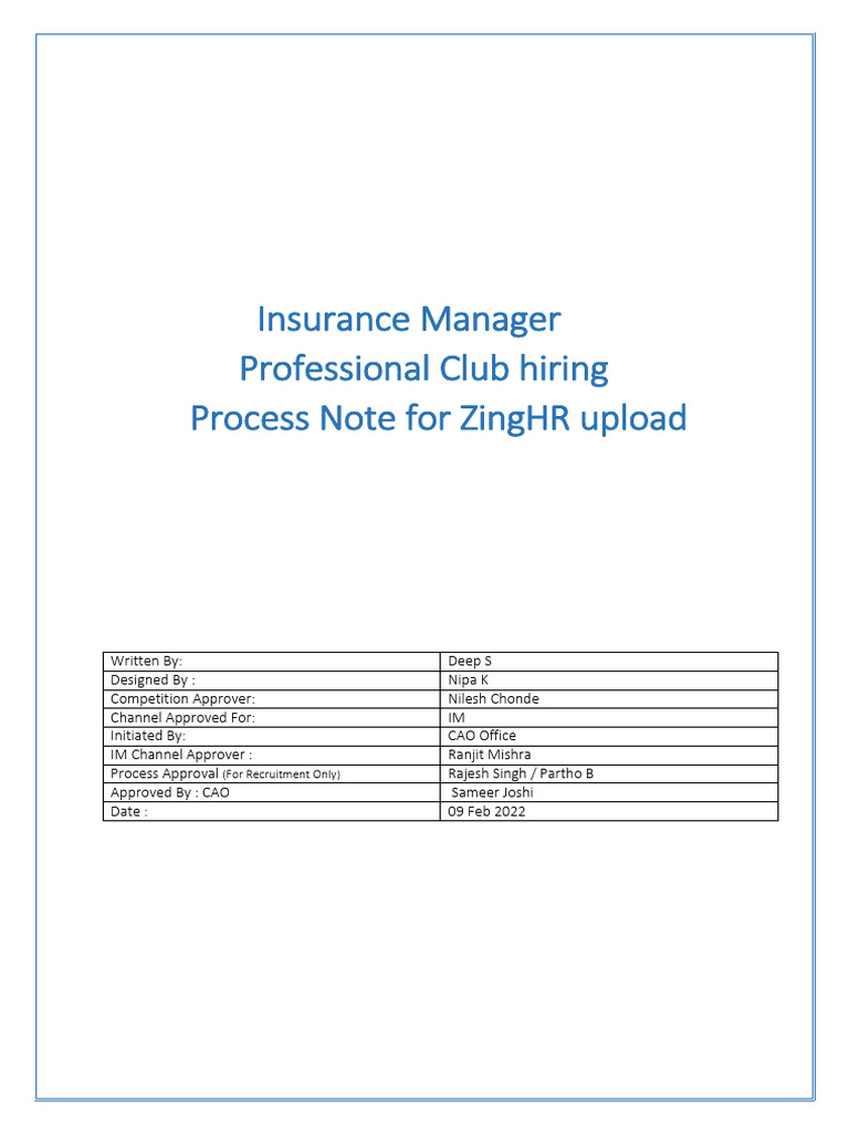 IM - Professional Club Hiring Process Note1 | PDF | Identity Document ...