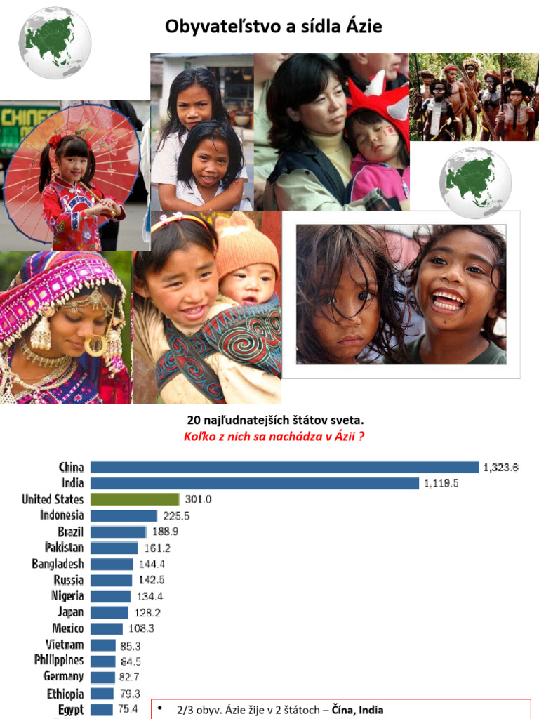 Azia Obyvatelstvo a Sidla s Pozn | PDF