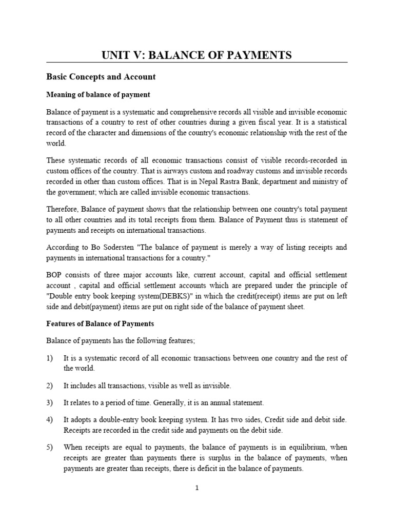Understanding Balance of Payments | PDF | Balance Of Payments | Debits ...