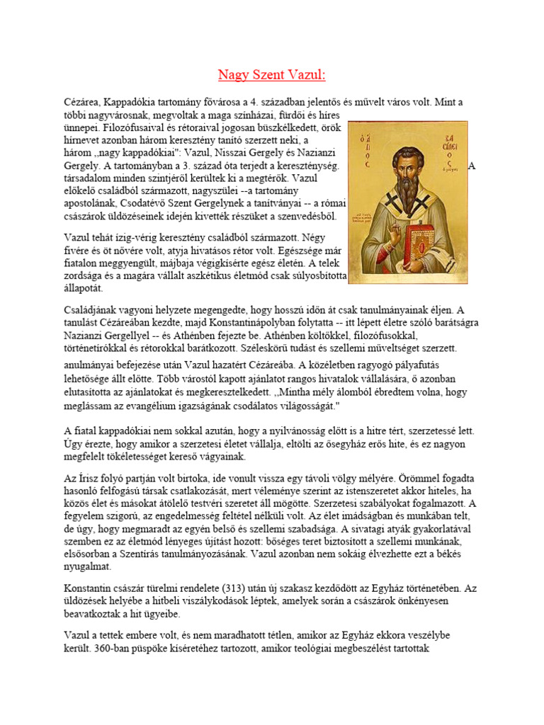 Nagy Szent Vazul | PDF