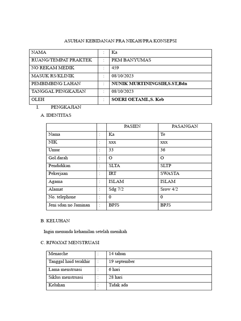 Asuhan Kebidanan Pra Nikah dan Kesehatan | PDF | Kesehatan Holistik