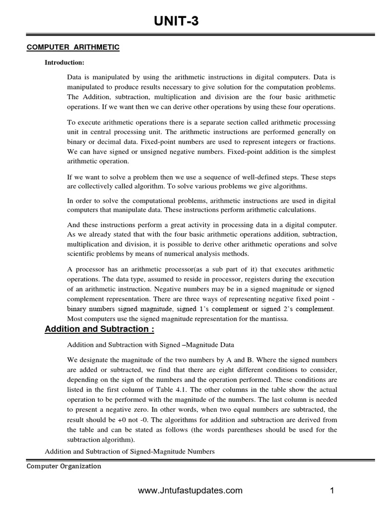 Subtraction in Computer Arithmetic | PDF | Subtraction | Arithmetic