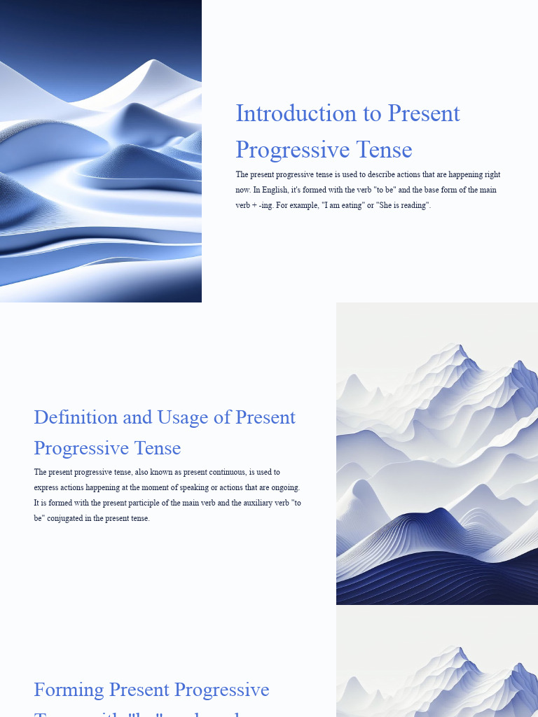 Introduction To Present Progressive Tense | PDF | Grammatical Tense | Verb