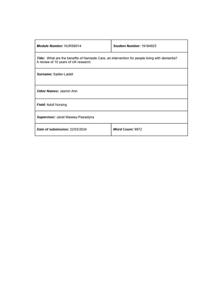 What Are The Benefits of Namaste Care, An Intervention For People ...