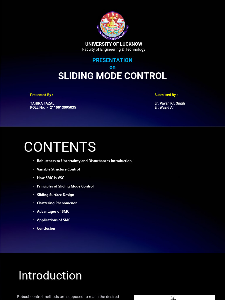 Introduction-to-Sliding-Mode-Control | PDF | Control Theory | Mechanics