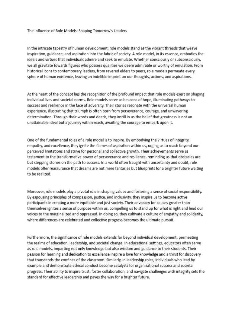 The Influence of Role Models | PDF | Courage | Leadership