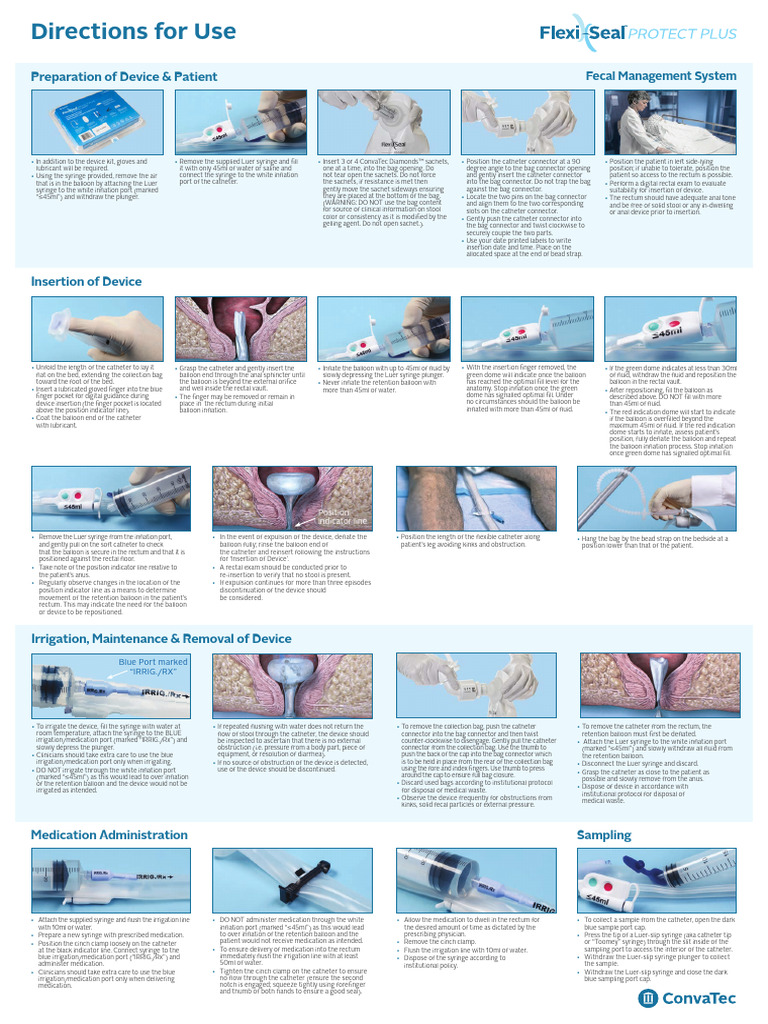 Flexi Seal Protect Plus Luer - Directions For Use Poster | PDF | Rectum ...