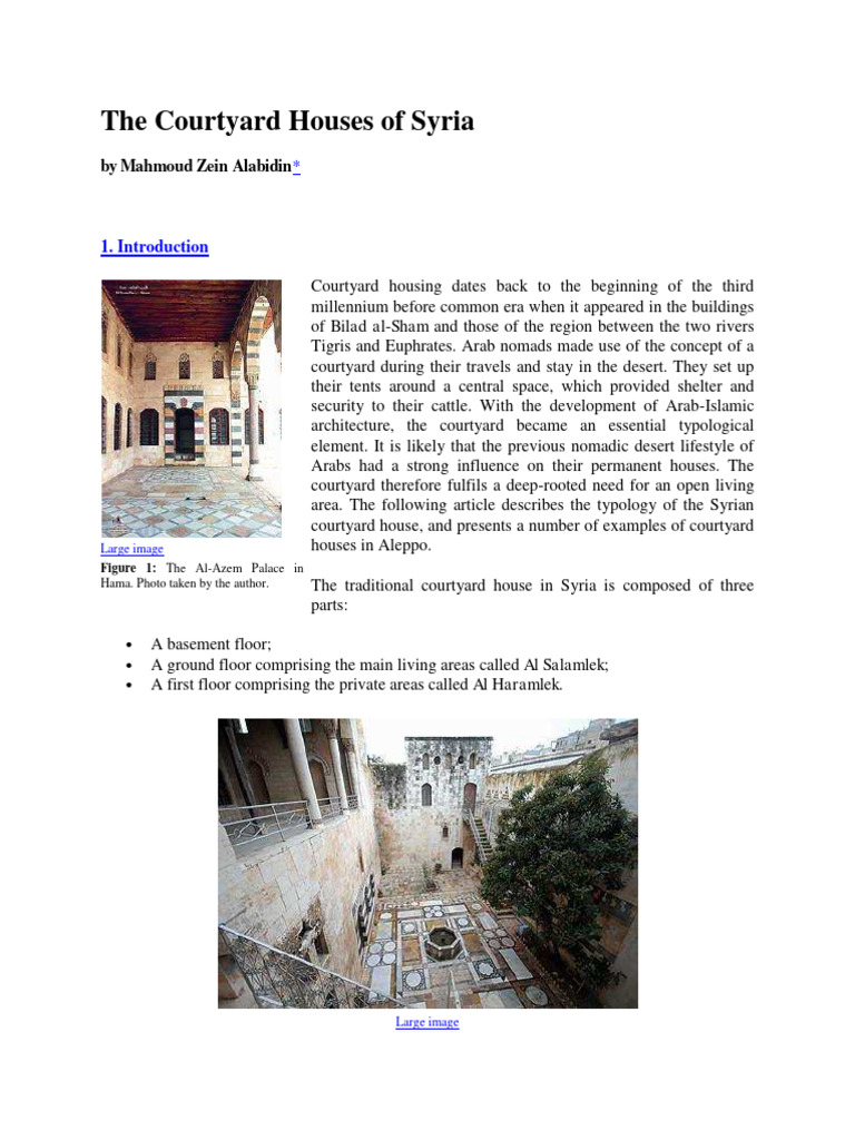Syrian Courtyard House Architecture | PDF | Window | Door