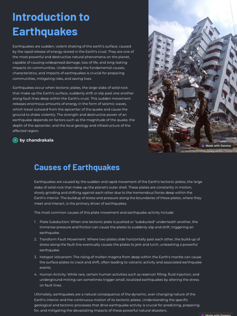 Introduction To Earthquakes | PDF | Earthquakes | Moment Magnitude Scale