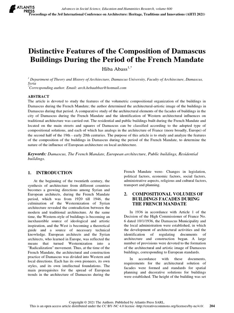 Damascus Building During France Period | PDF | Symmetry | Building
