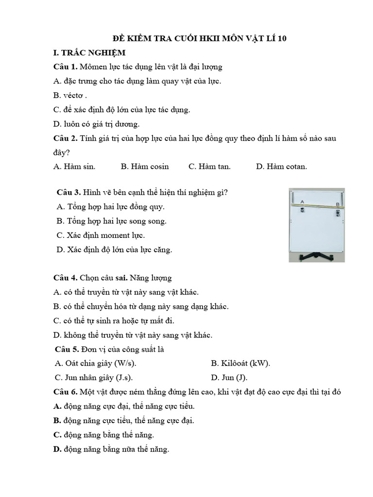 DE On KIEM TRA CUOI HKII - 10a 4 5 | PDF