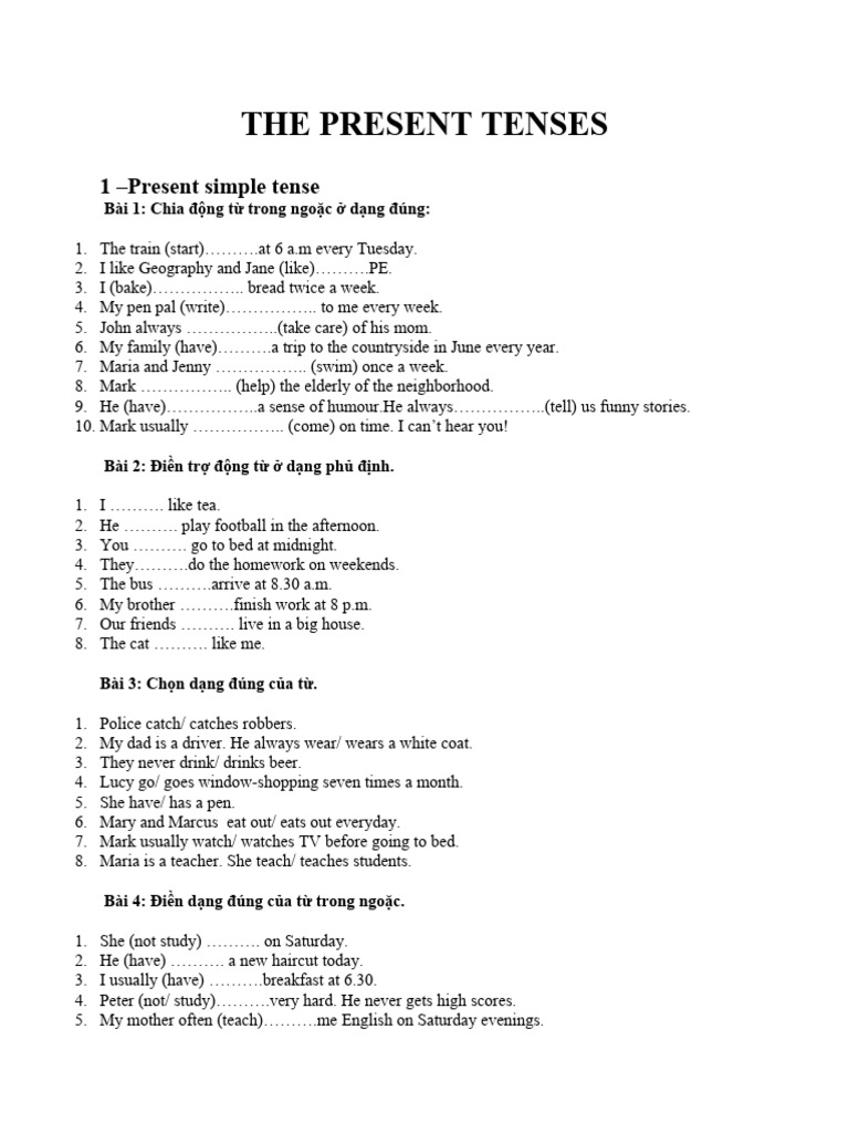 The Present Tenses | PDF | Language Arts & Discipline