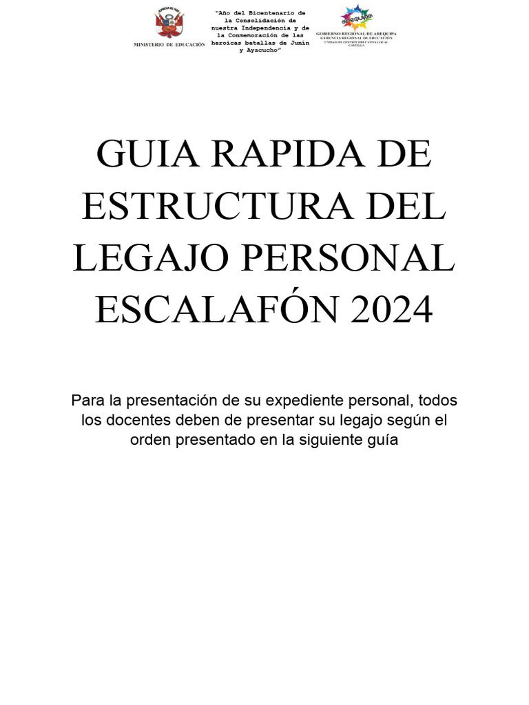 Estructura Legajo Personal 2024 | PDF
