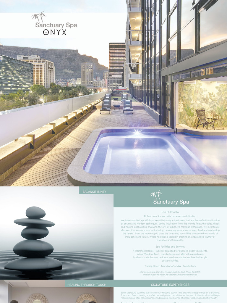 Sanctuary Spa Onyx Menu 2020 1 | PDF | Massage | Wrinkle