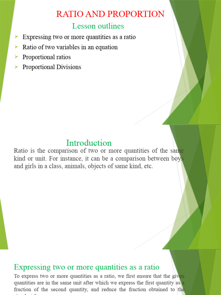 Understanding Ratios and Proportions | PDF | Ratio | Equations