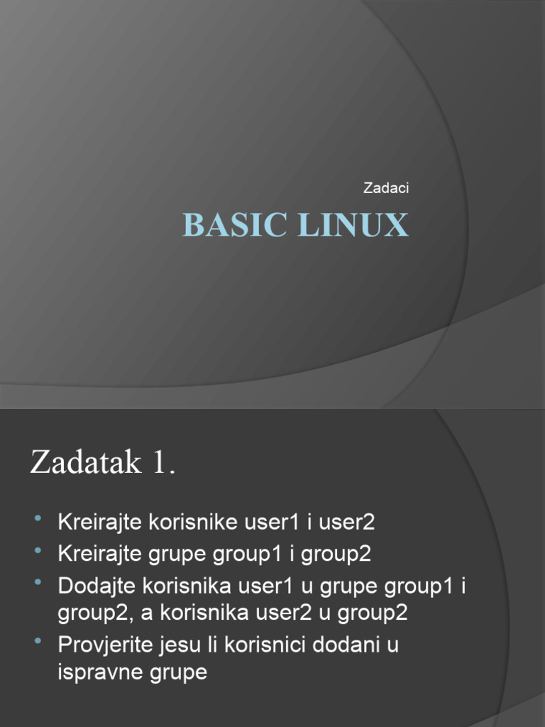 Basic Linux - Zadaci | PDF