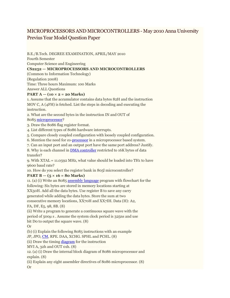 Microprocessors and Micro Controllers | PDF