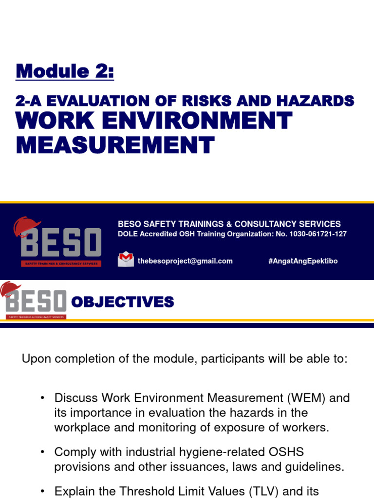 Module 2 - 2a Work Environment Measurement | PDF | Occupational Hygiene ...