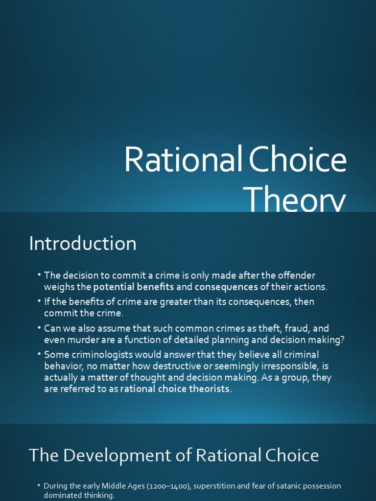 Understanding Rational Choice Theory in Crime | PDF | Id | Crimes