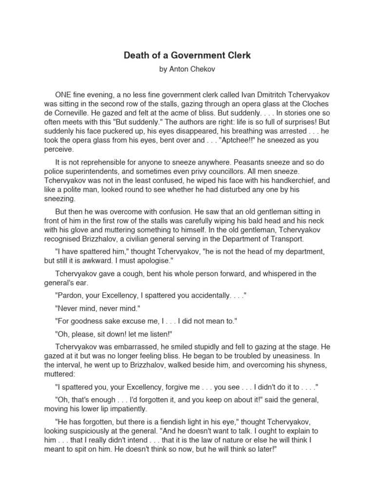 Death of A Government Clerk | PDF | Mystery, Thriller & Crime Fiction ...