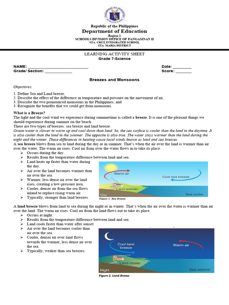 Grade-7 Breeze and Monsoon | PDF | Monsoon | Tropical Cyclones