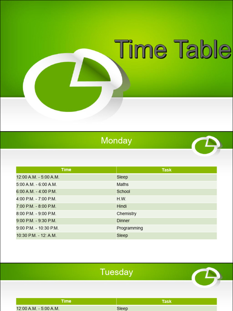 Time Table | PDF