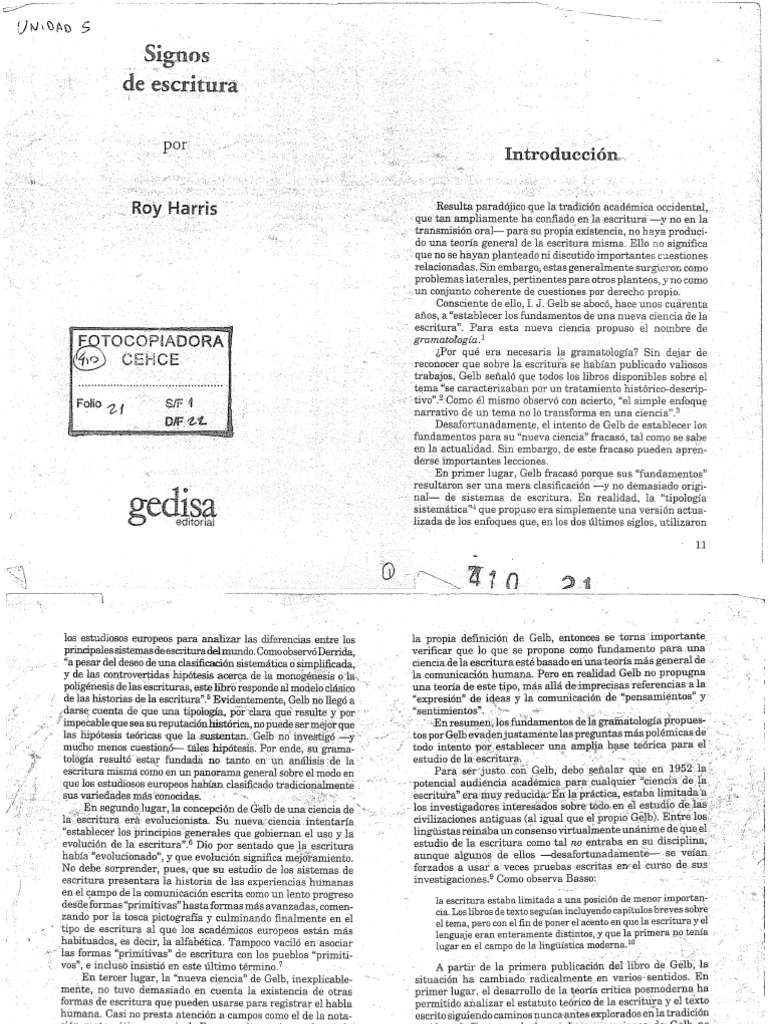 Harris - 1999 - Signos de escritura | PDF