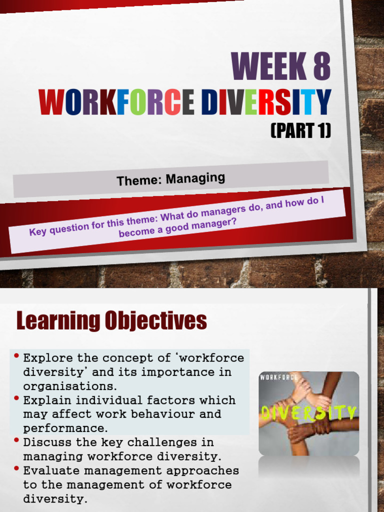 Week 8 Workforce Diversity - Consolidated | PDF | Diversity (Business ...
