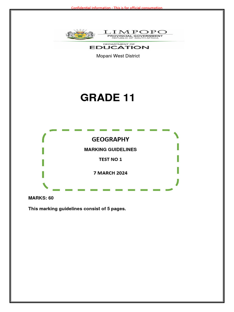 MG - Geog - Grade 11 - Test No 1 - March 2024 | PDF | Atmospheric ...