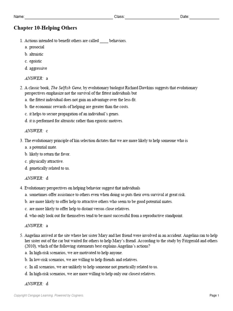 Chapter 10 Helping Others | PDF | Empathy | Altruism Chapter 10 Helping Others | PDF | Empathy | Altruism