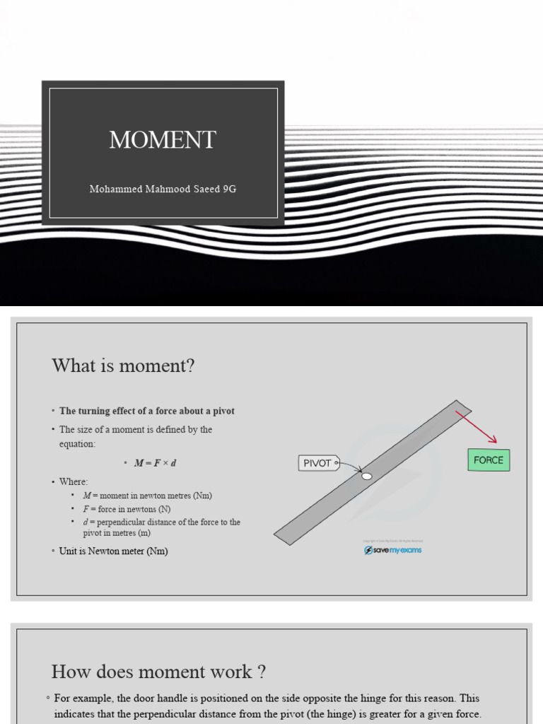 Moment | PDF | Force | Motion (Physics)