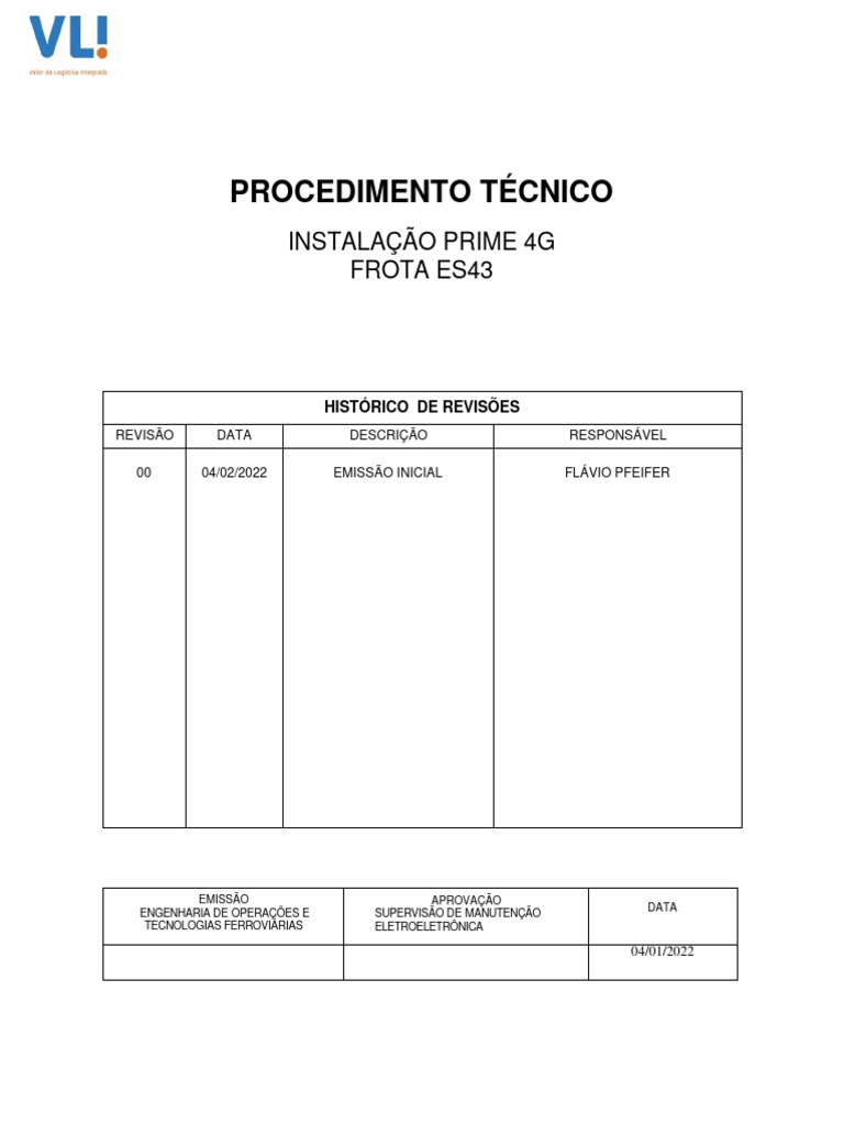 Instalação do Prime 4G na Frota ES43 | PDF | Parafuso | Engenharia Elétrica