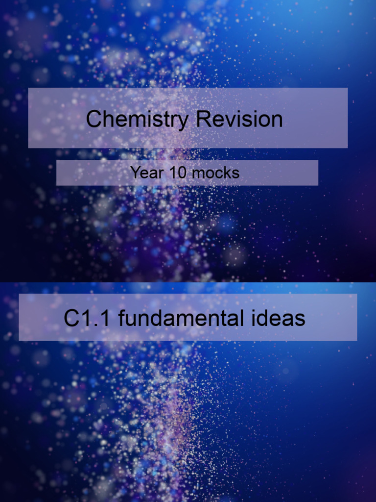 Chemistry Revision c1 | PDF | Metals | Atoms