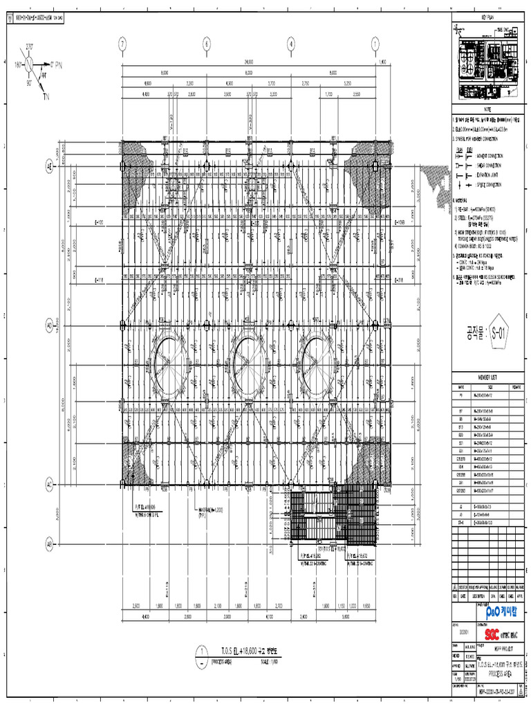 S-01(Process Area)_t.o.s El.+18,600 구조 평면도 | PDF