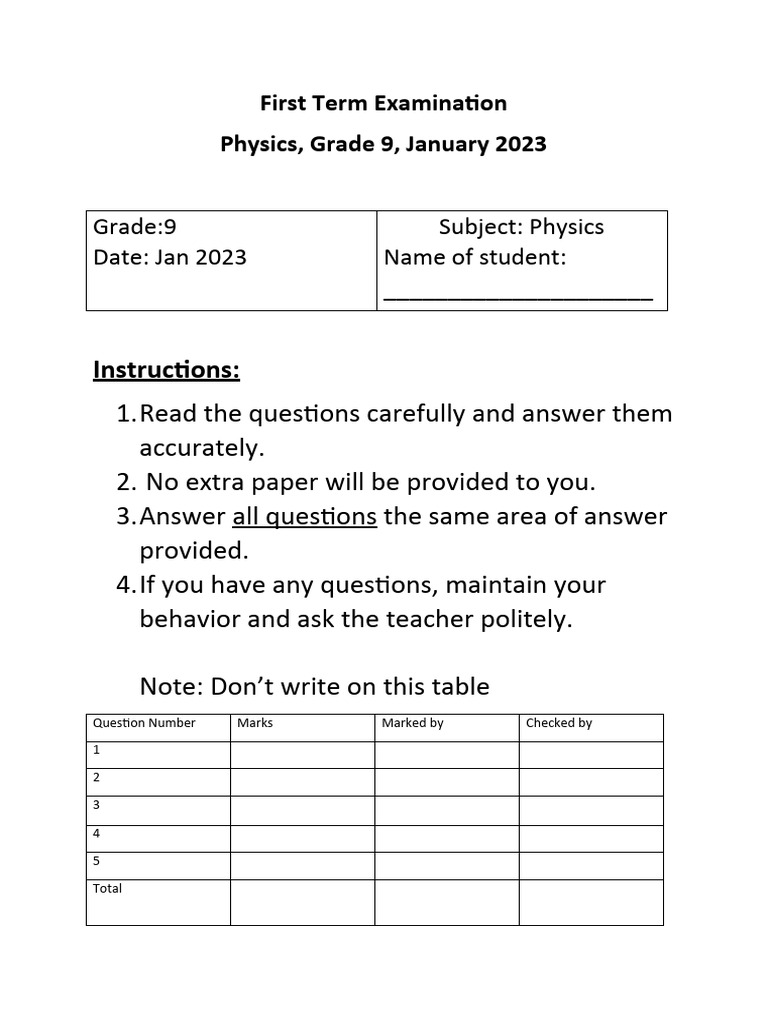 Physics G9 | PDF | Force | Velocity