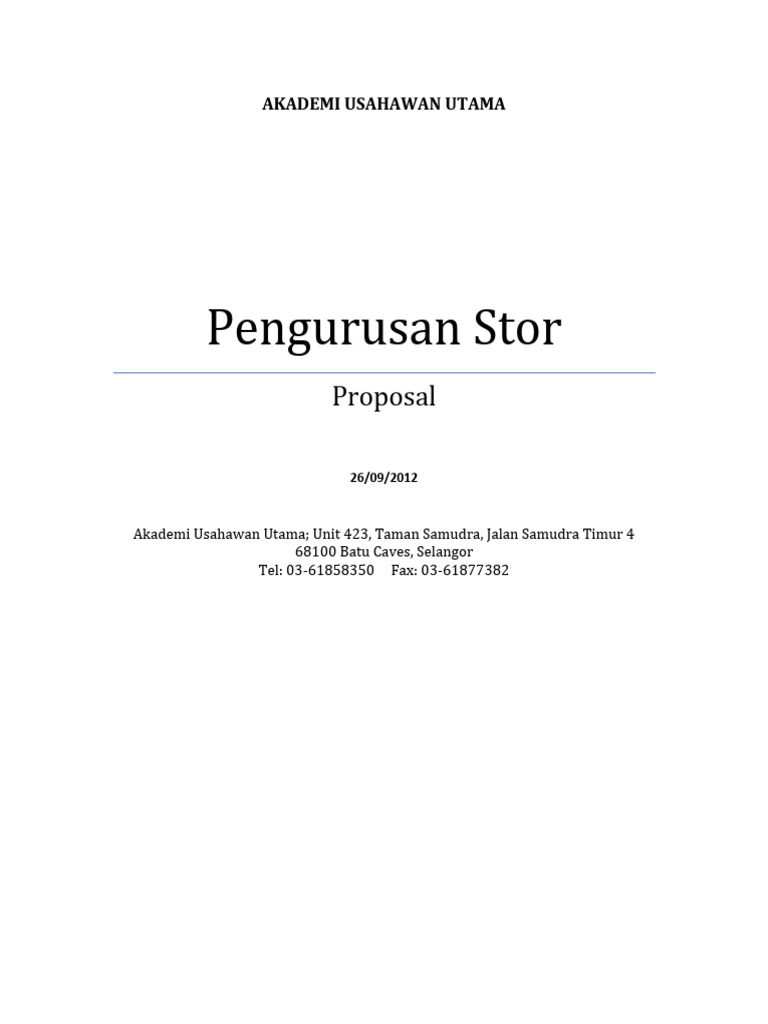 Proposal Pengurusan Stor | PDF