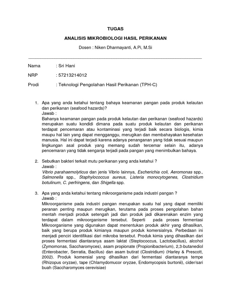 Tugas Ii - Sri Hani - Analisis Minrobiologi HP | PDF