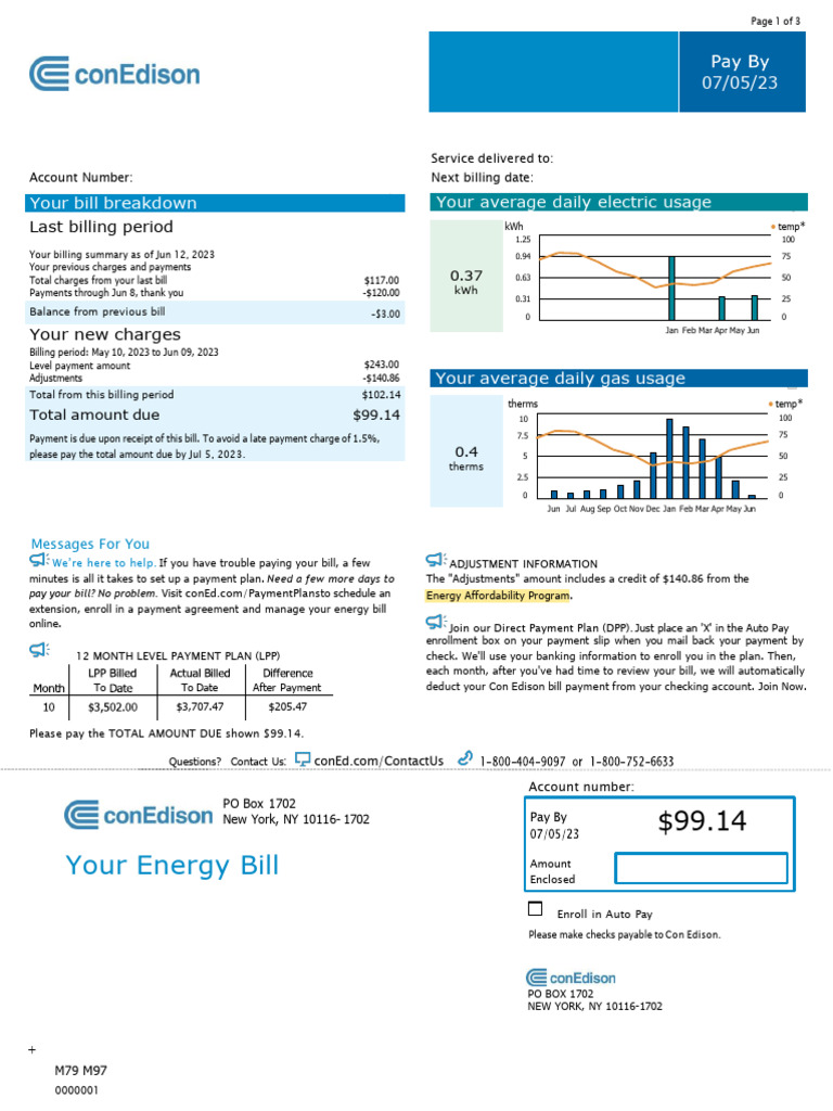 Utility Bill Template Free | PDF | Cheque | Payments