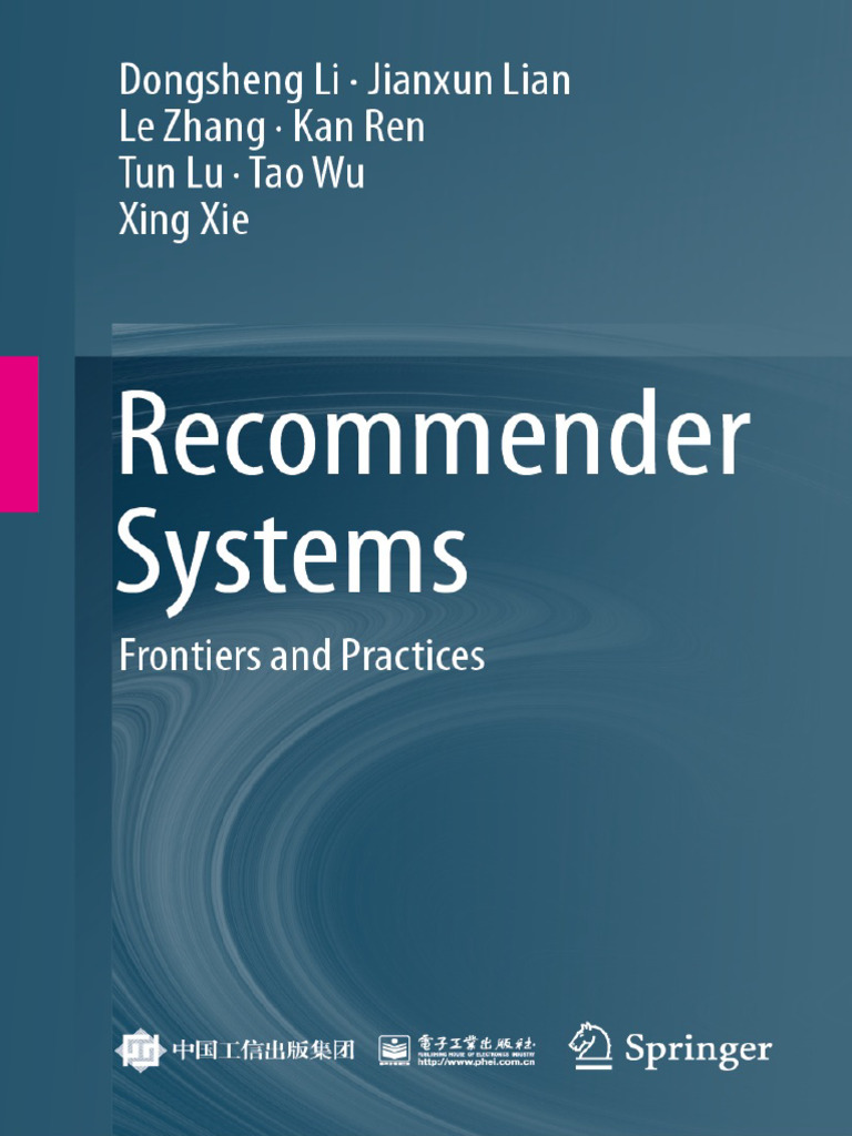 Recommender Systems - Frontiers - Dongsheng Li | PDF | Deep Learning | Machine Learning