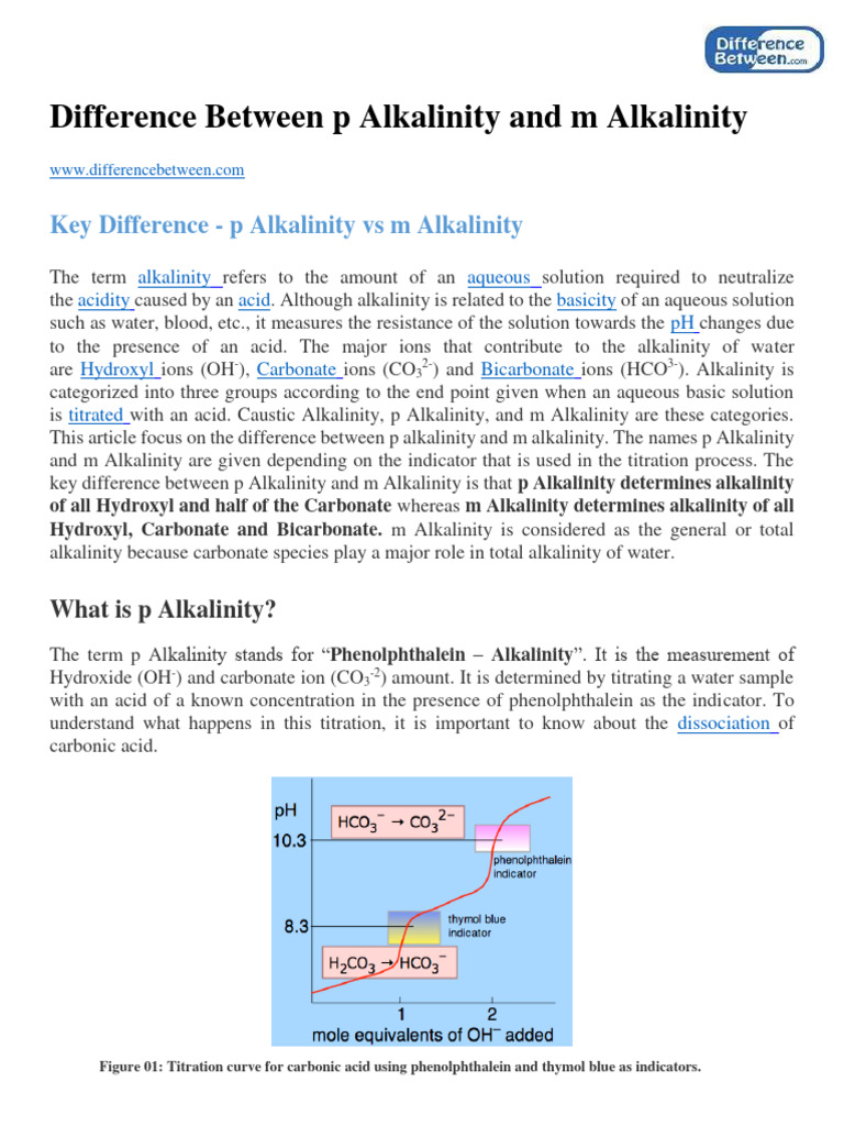 Difference Between P Alkalinity and M Alkalinity | PDF | Alkalinity ...