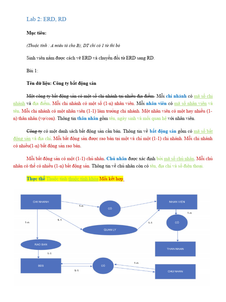 Lab 2: ERD, RD: M C Tiêu | PDF