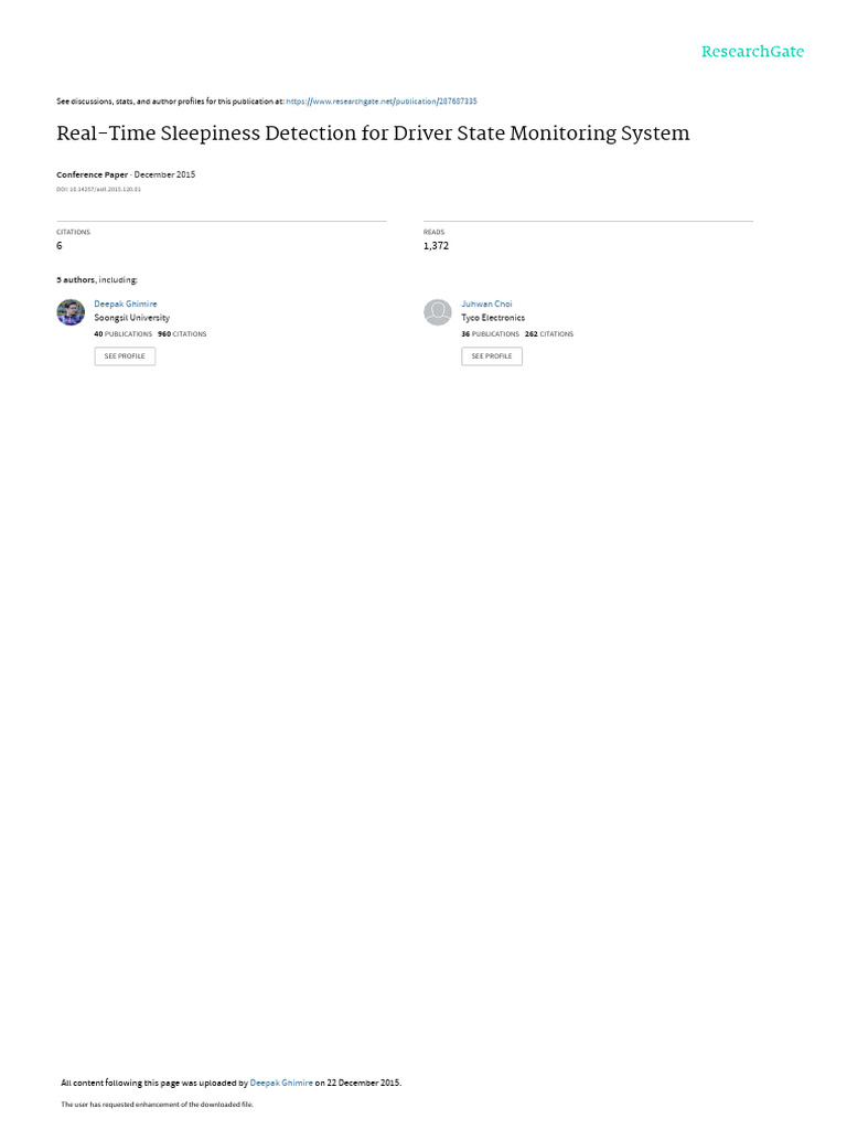 Real-Time Sleepiness Detection For Driver State Monitoring System | PDF ...